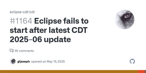 Eclipse Fails To Start After Latest Cdt 2025 06 Update · Issue 1164