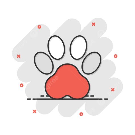 Cartoon Animal Paw Print Icon With Splash Effect Vector Silhouette