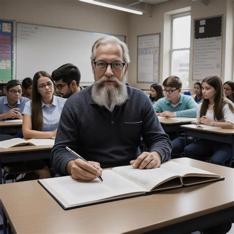 Premium Ai Image An Old Man White Hair University Professor