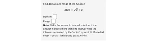 Solved Find Domain And Range Of The Chegg