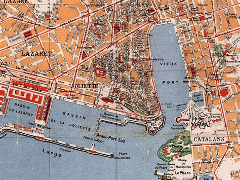 Vintage Map Of Marseille Old Marseille Map Marseille Print Etsy
