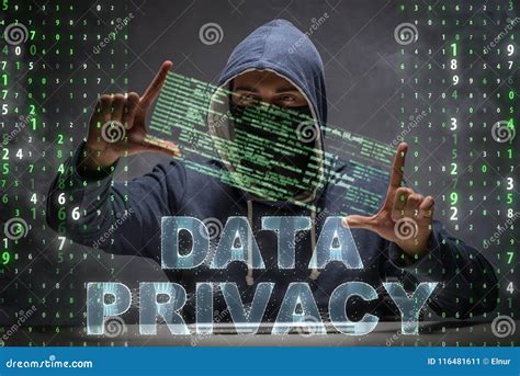 The Data Privacy Concept With Hacker Stealing Personal Information