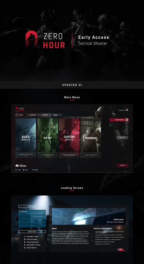 Game UI UX Design Zero Hour Early Access Behance