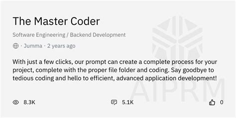 Prompt The Master Coder By Jumma Aiprm For Chatgpt