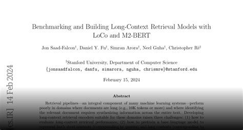 Paper Page Benchmarking And Building Long Context Retrieval Models