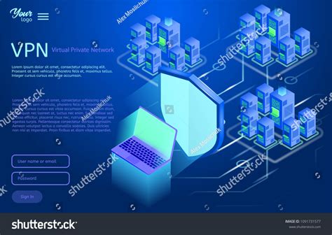 Secure Vpn Connection Concept Isometric Vector Stock Vector Royalty Free Shutterstock