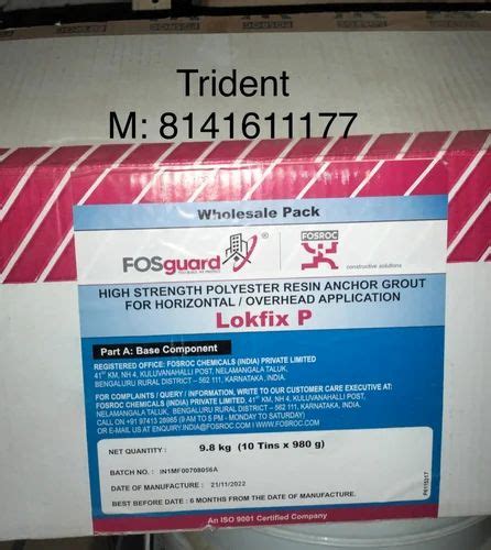 Polyester Resin Grout Fosroc Lokfix P For Construction At ₹ 1232 Pack