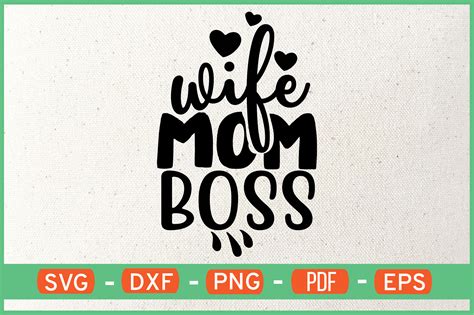 Wife Mom Boss T Shirt Design Svg Graphic By Ijdesignerbd777 · Creative