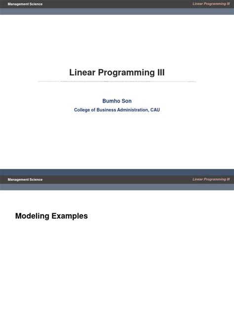 Linear Programming Iii 1 Pdf Linear Programming Profit Economics