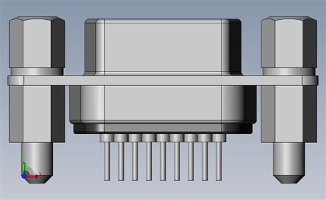 Db9母头设计 Solidworks 2019 模型图纸下载 懒石网