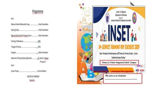 Inset 2024 Program Labason District Hhhh Ppt