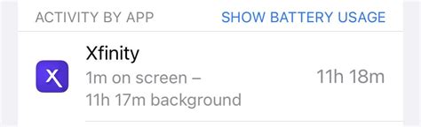 Truly Insane Background App Battery Usage By Xfinity Iphone App R