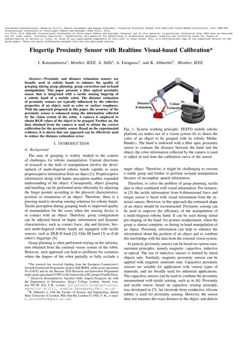 Pdf Fingertip Proximity Sensor With Real Time Visual Based Calibration