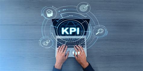 Businessman Using Laptop Kpi Hologram With Business Analysis Icons Stock Image Image Of Chart