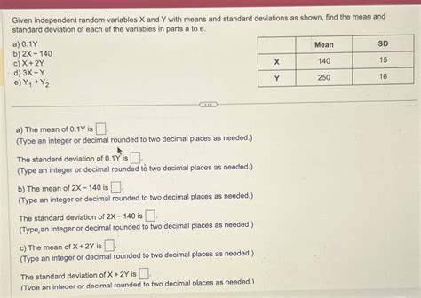 Solved Given Independent Random Variables X ﻿and Y ﻿with