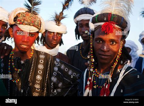 Young Wodaabe Nomads During Gerewol Festival In Niger Africa Stock