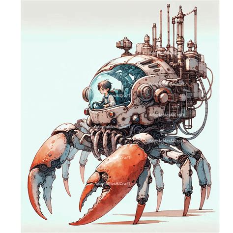 Adoptable Anime Sci Fi Character Mecha Crab 8 By Adoptablesaicraft On