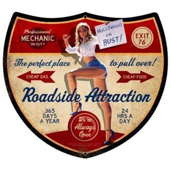 plaque tole épaisse pin up blonde sexy roadside attraction Achat