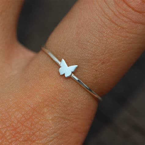 Silver Butterfly Rings Etsy