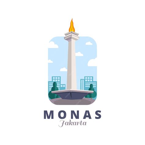 Premium Vector Monument Of National Of Indonesia Monas Vector Landmark