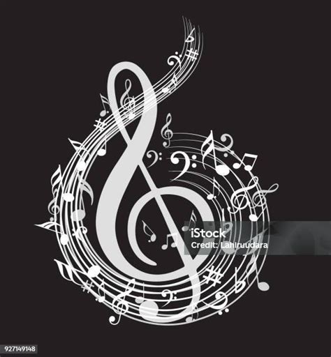 音樂筆記背景與音樂符號圖示向量圖形及更多剪裁圖圖片 剪裁圖 古典音樂 圖標集 Istock