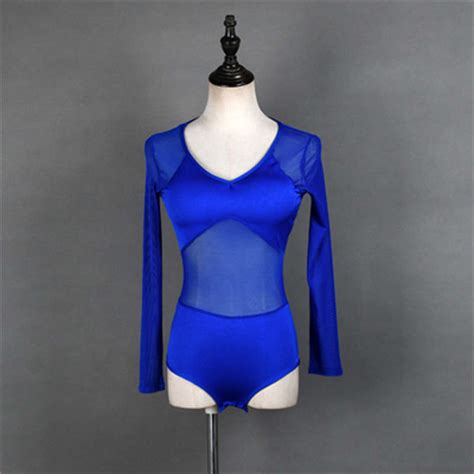 Women Girls Ballroom Latin Dance Bodysuits Royal Blue Purple White