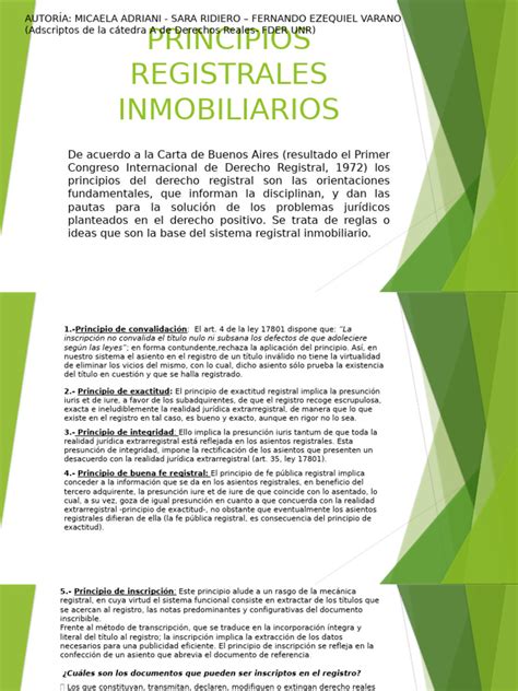 Principios Registrales Power Point Pdf