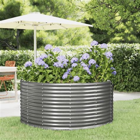 Sodo Lovelis Pilkas 140x140x68cm Plienas 319089 Delsalt