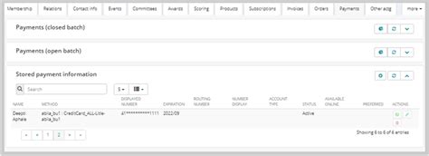 Payments Tab NetForum Support