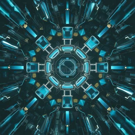 Cyberpunk Network Abstract 3d Tech Patterns For Futuristic Design Stock Illustration