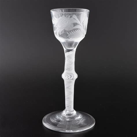 Jacobite Sympathy Opaque Twist Wine Glass C1760
