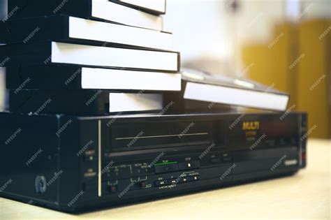 Premium Photo Video Cassette Tape Stack With Video Record