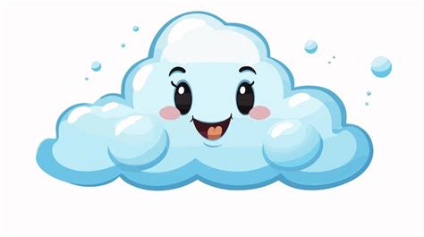 Cheerful Rain Cloud Cartoon Illustration Premium Ai Generated Vector