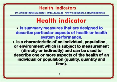 Health Indicators An Overview