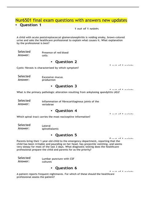 Nurs6501 Advanced Pathophysiology Midterm And Final Exam Part 1 Updated