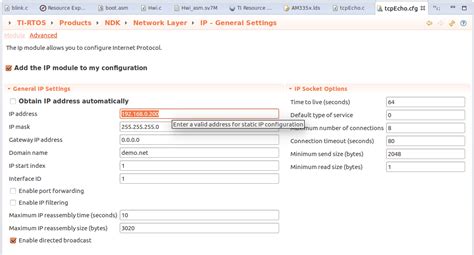 RTOS EK TM C EXL Settings For The Ethernet TCP IP Stack Arm Based Microcontrollers Forum