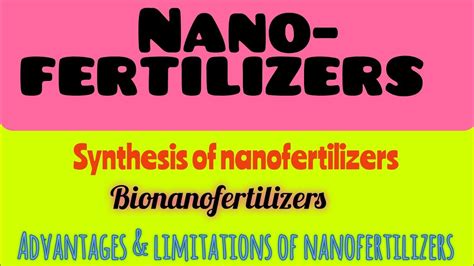 Nanofertilizers Advantages And Limitations Of Nanofertilizers Synthesis Of Nanofertilizers