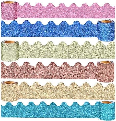 Amazon 160 Feet Glitter Bulletin Board Border Shiny Scalloped
