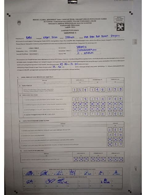 Dokumentasi Model C Hasil Dprd Kab Kota Formulir Plano Pdf