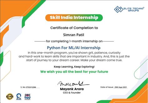 Skillindia Internship Python Datascience Ml Ai Simran Patil