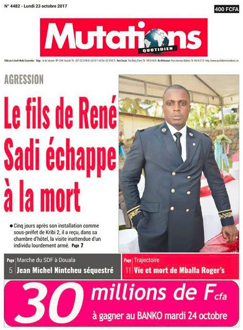 Cameroon Info Net Cameroun Kiosque Quelques Titres De Ce Lundi 23