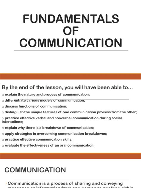 Oral Comm Fundamentals Of Communication Pdf Communication Nonverbal Communication