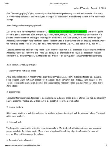 Gas Chromatography Theory Pdf