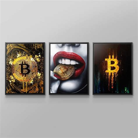 Dotcomcanvas® Leinwandbild Bitcoin Mix Leinwand 3x