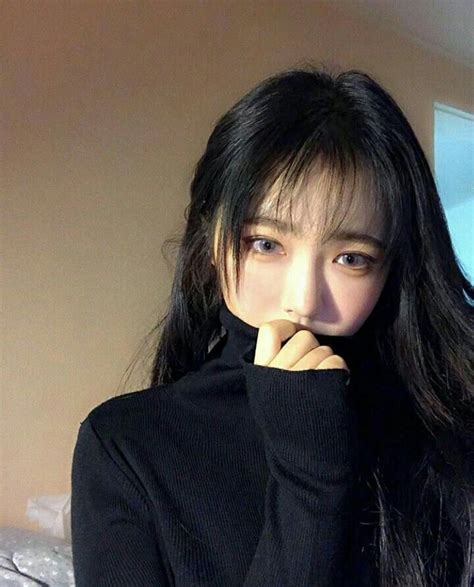 Korean Girl Icons Tumblrulzzang 안느 Black Hair Korean Ulzzang Girl