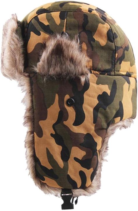 Ushanka Hombre Sombrero Ruso De Camuflaje De Invierno Gorra De Ciclismo Al Aire Libre Hombres