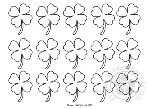 Small Four Leaf Clover Pattern Printable Flowers Templates