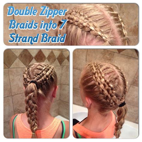Double Zipper Braids Into 7 Strand Braid Zipper Braid Hair Styles Hair