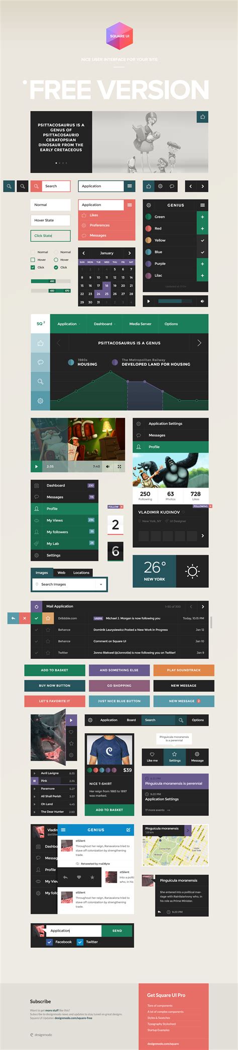 Square Ui Pack Free Download Now On Designmodo