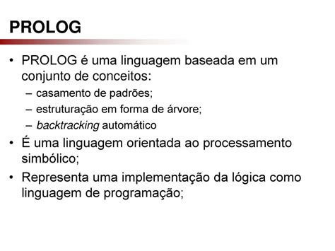 Programação Lógica PROLOG ppt carregar